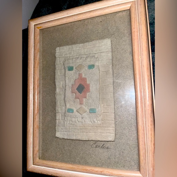 Wall Decor | Vintage Southwestern Hand Cast Paper Native American 3d ...